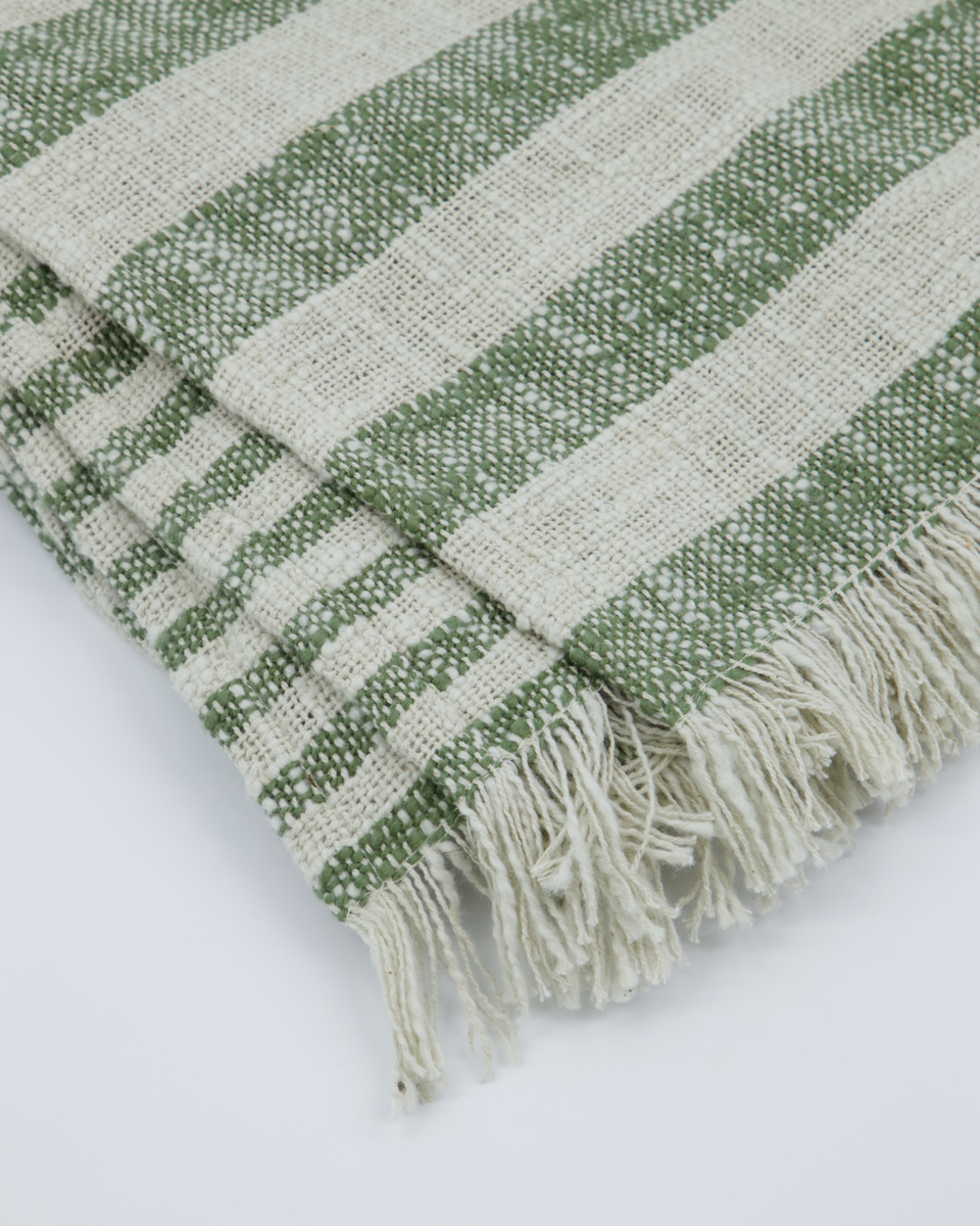 Green Stripe Throw – ALKEMI store