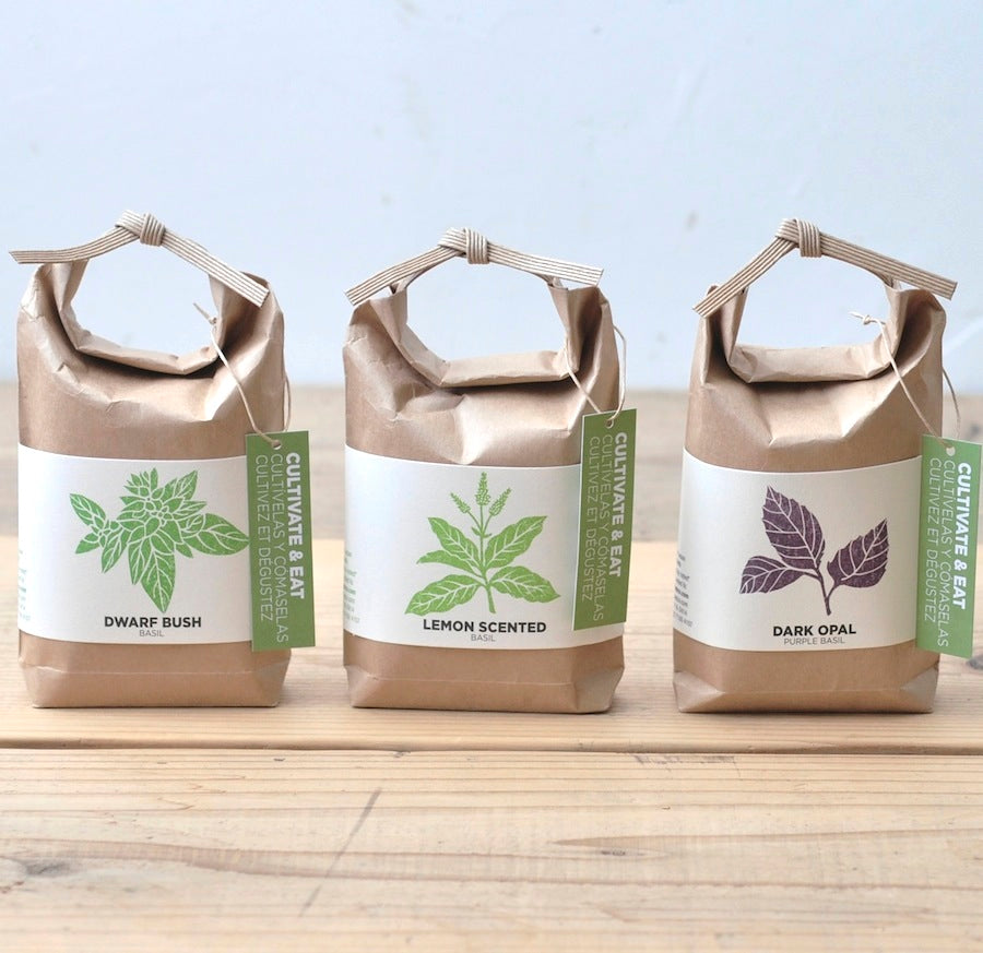 Grow Your Own Basil in Japanese Paper Bag - Dwarf Bush Basil – ALKEMI store